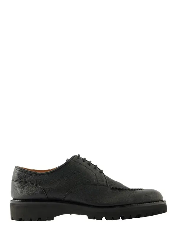John Lobb Land Full-grain Leather Derby Shoes - Black