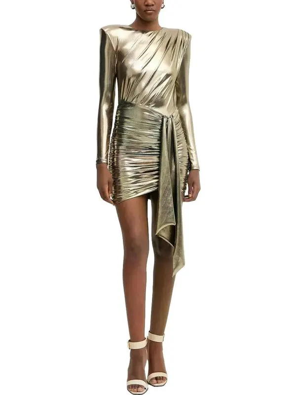 Retrofete Tessy Draped-detail Mini Dress - Brown