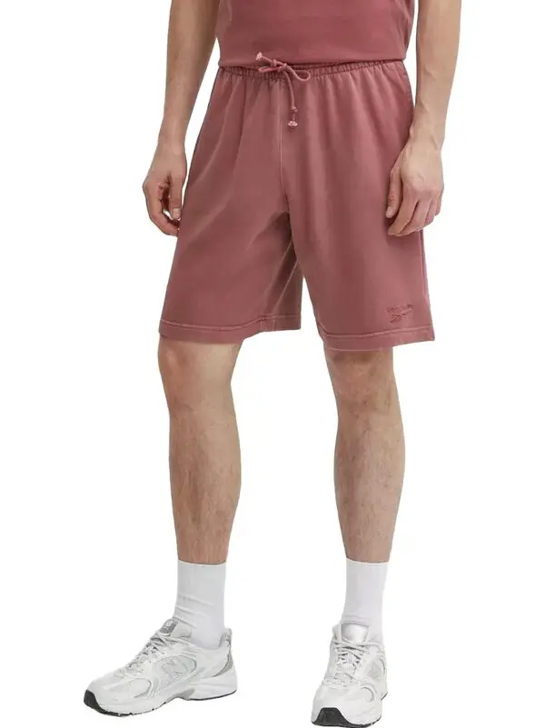 REEBOK Embroidered-logo Drawstring Shorts - Red