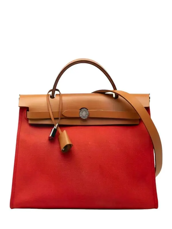 Hermès 2017 Toile Herbag Zip 31 Satchel - Orange