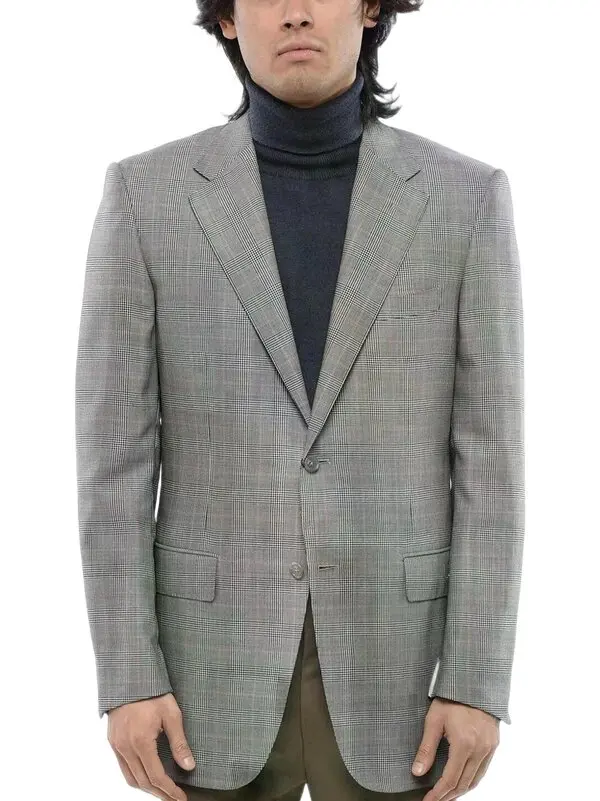 Corneliani Prince Of Wales Single-breasted Blazer - Grey