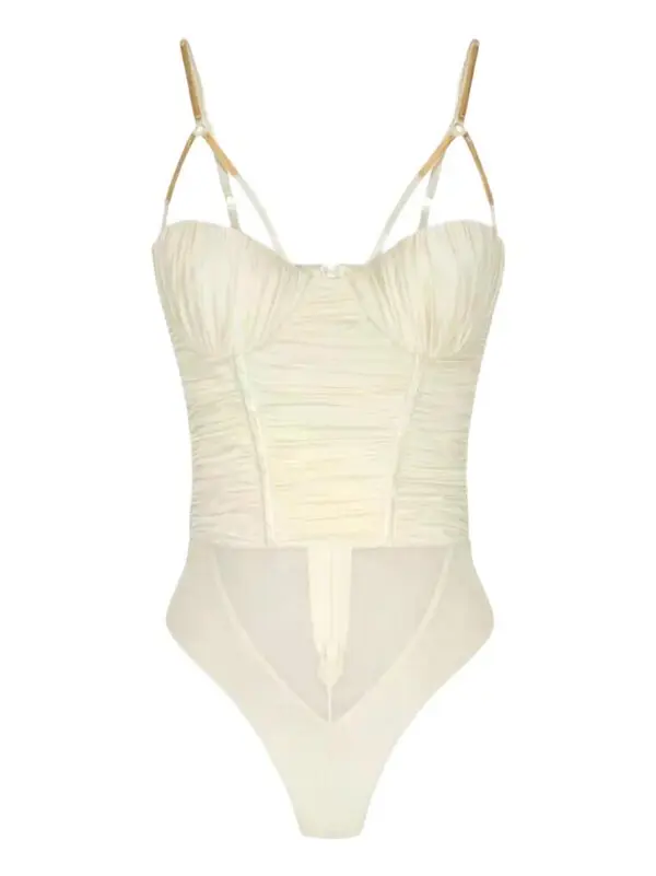 Elisabetta Franchi Draped Bodysuit - Neutrals