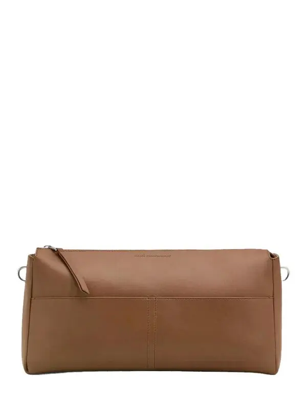 AMI Paris Cow-leather Carrousel Zipped Bag - Brown
