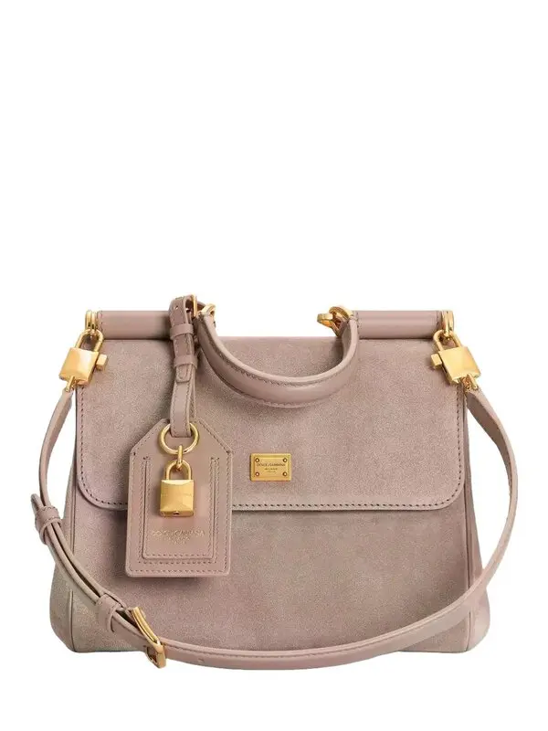 Dolce & Gabbana Small My Sicily Handbag In Split Calfskin - Pink