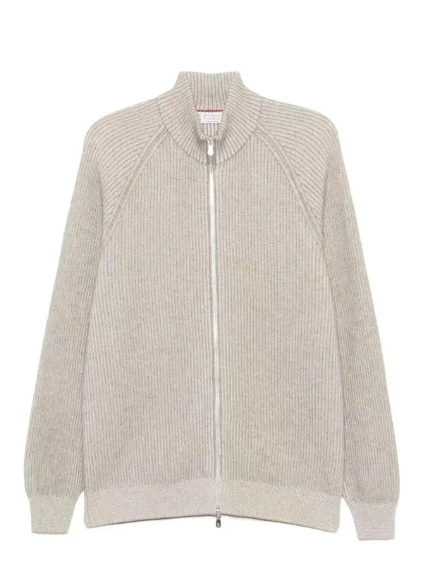 Brunello Cucinelli Ribbed-knit Cashmere Cardigan - Neutrals