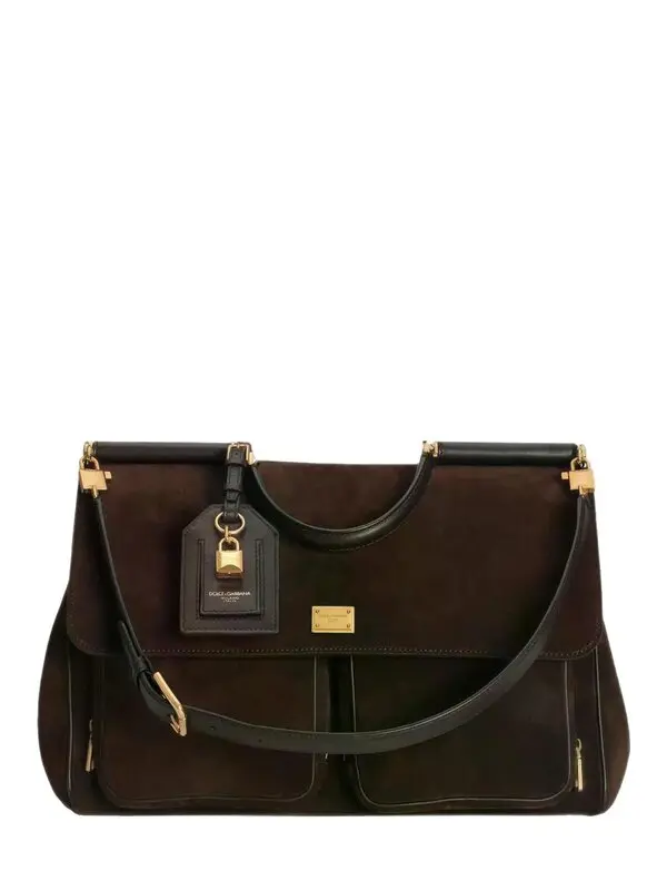 Dolce & Gabbana My Sicily Handbag In Split Calfskin - Brown