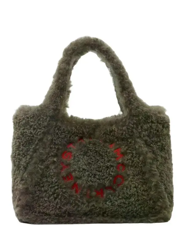 Stella McCartney Teddy-effect Logo-embroidered Tote Bag - Grey