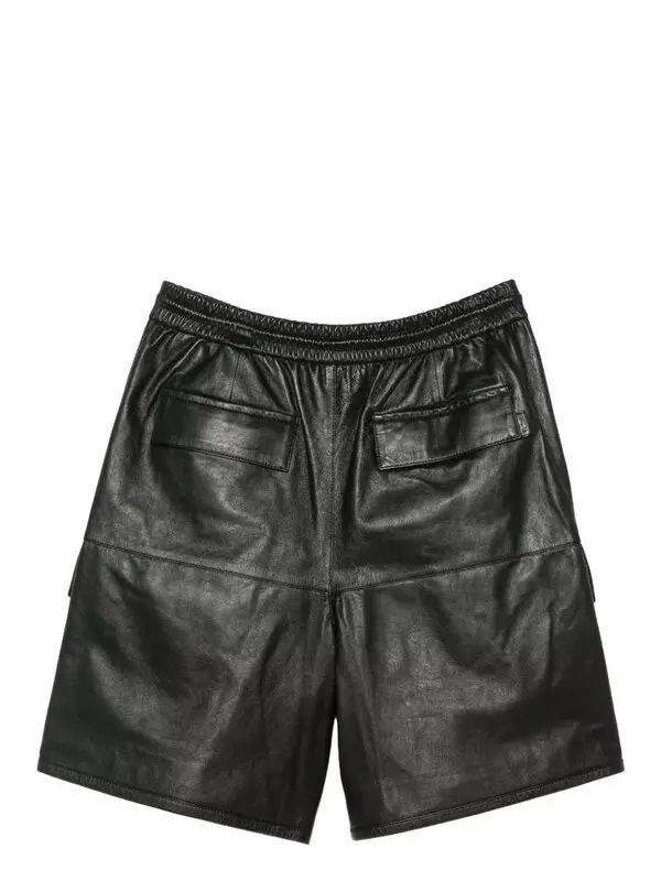 JUUN.J Leather Cargo Shorts - Black