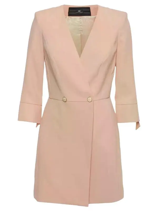 Elisabetta Franchi Double-breasted Crepe Mini Dress - Pink