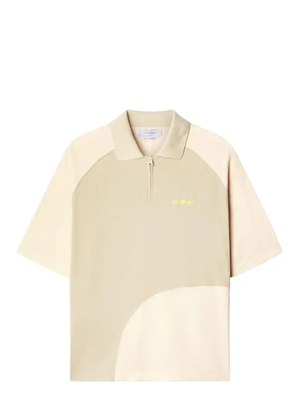 Off-White Off Off Golf Polo Shirtin - Beige/white