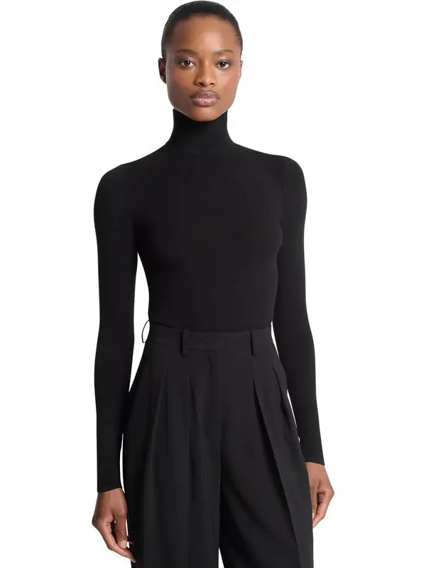 Michael Kors Stretch Viscose Turtleneck Bodysuit In Size By - Black