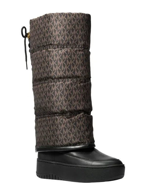 Michael Kors Starling Signature Logo Print Puffer Boot In Size By - Brown