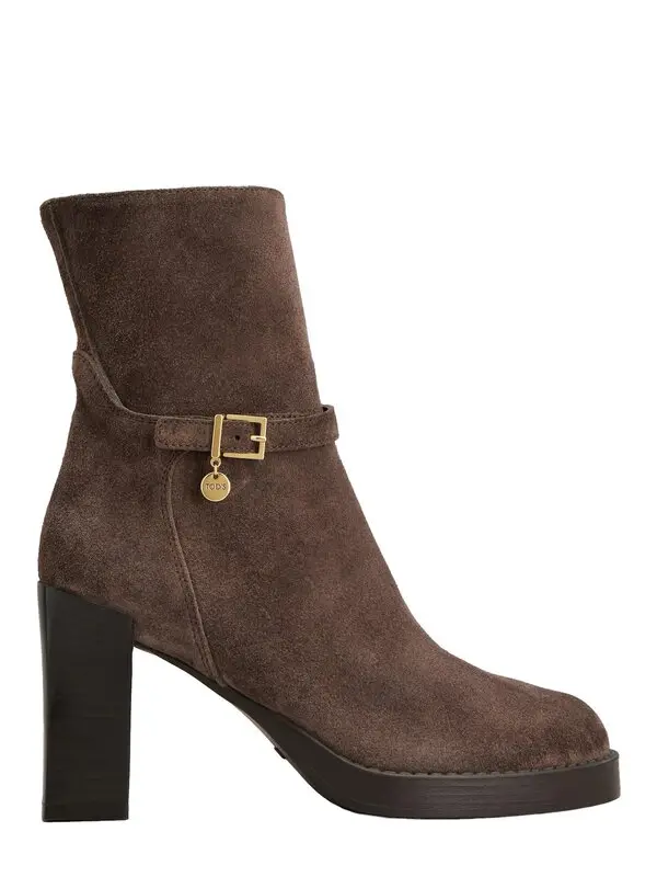 TOD'S Ankle Boots In Suede - Brown
