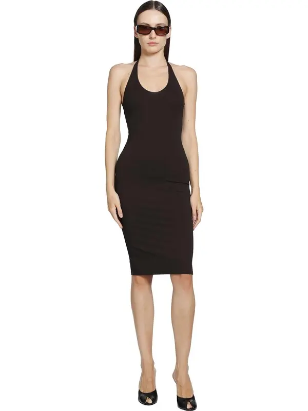 Gucci Jersey Dress With Horsebit - Brown