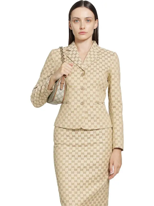 Gucci Gg Cotton Canvas Jacket - Beige