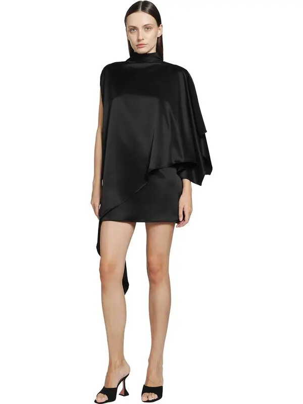 SSHEENA Appeal Satin Mini Dress - Black