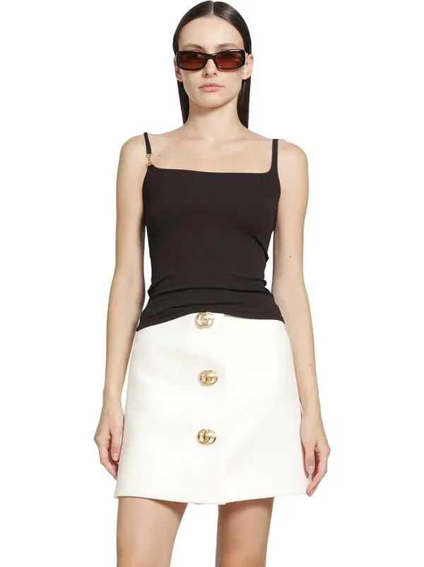 Gucci Jersey Top With Horsebit - Brown