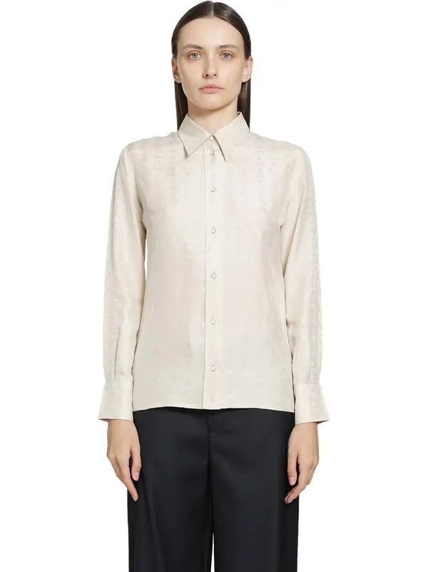 Gucci Habotai Jacquard Shirt - Beige