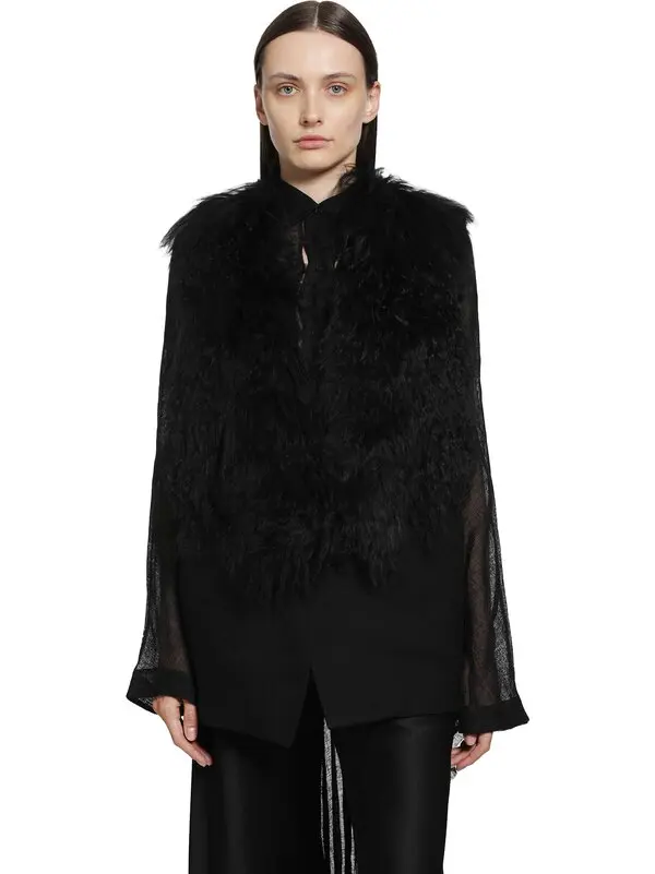 YEHUAFAN Fur Jacket - Black