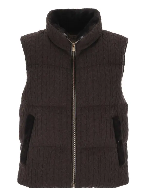Agnona High-neck Vest - Black