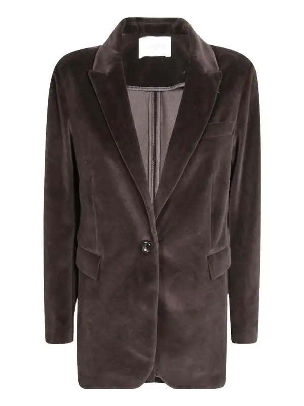 CIRCOLO 1901 Velvet Single-breasted Blazer - Black
