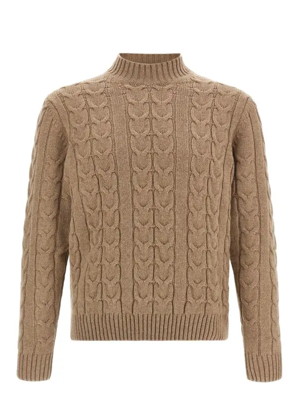 ZANONE Long-sleeved Knitted Sweater - Beige