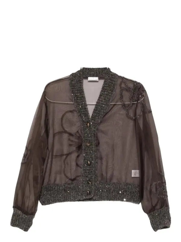 PANICALE Long-sleeved Cardigan - Black