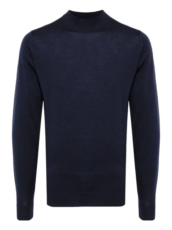John Smedley Long-sleeved Turtleneck Pullover - Midnight