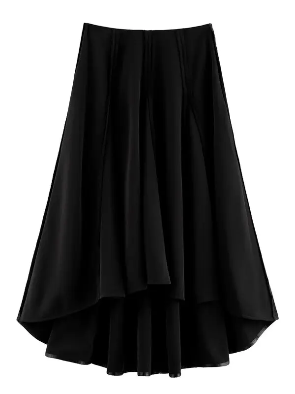 Arakii High Waist Panel Maxi Skirt - Black