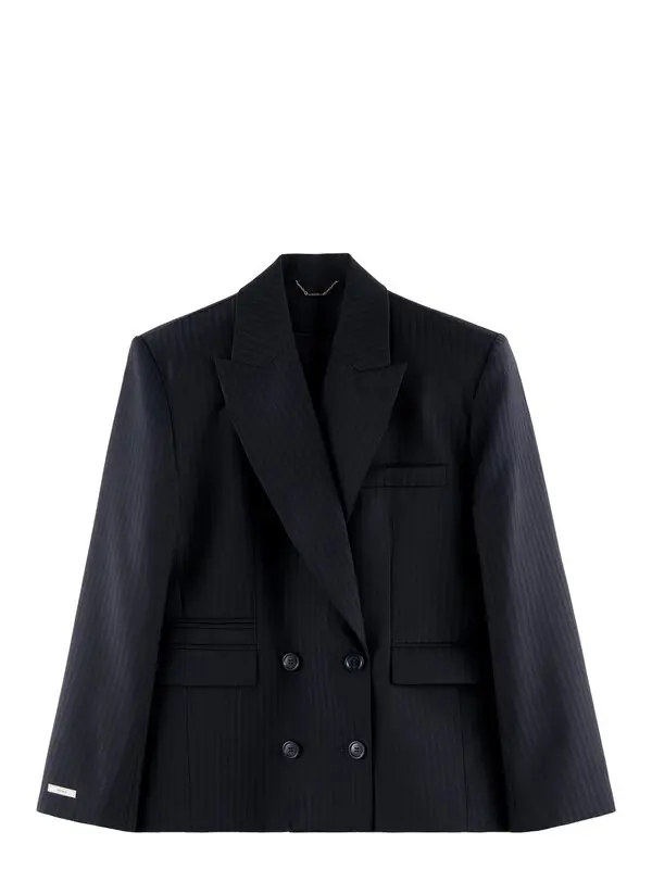 Arakii Oversized Wool Blazer - Navy