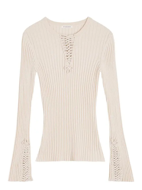 BY MALENE BIRGER Milas Wool-cotton Knit Top - Ivory