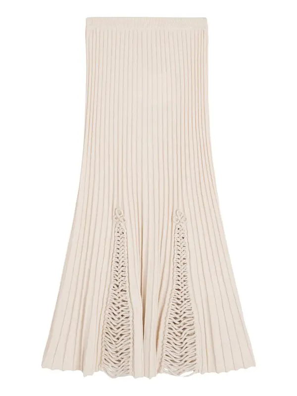 BY MALENE BIRGER Maren Wool-cotton Knit Maxi Skirt - Ivory