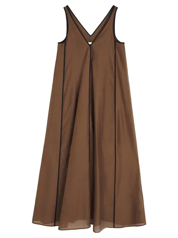 BY MALENE BIRGER Aures Silk-cotton Maxi Dress - Brown