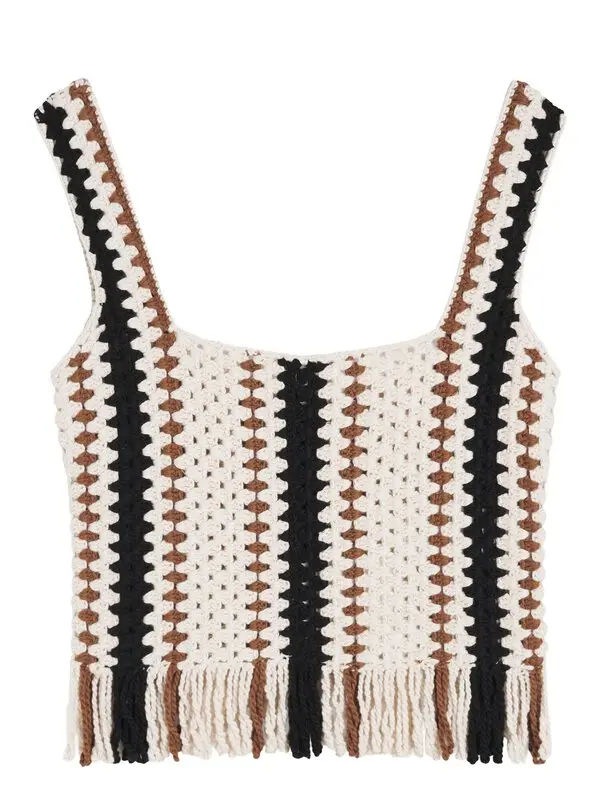 BY MALENE BIRGER Hailey Cotton Crochet Top - Stripe