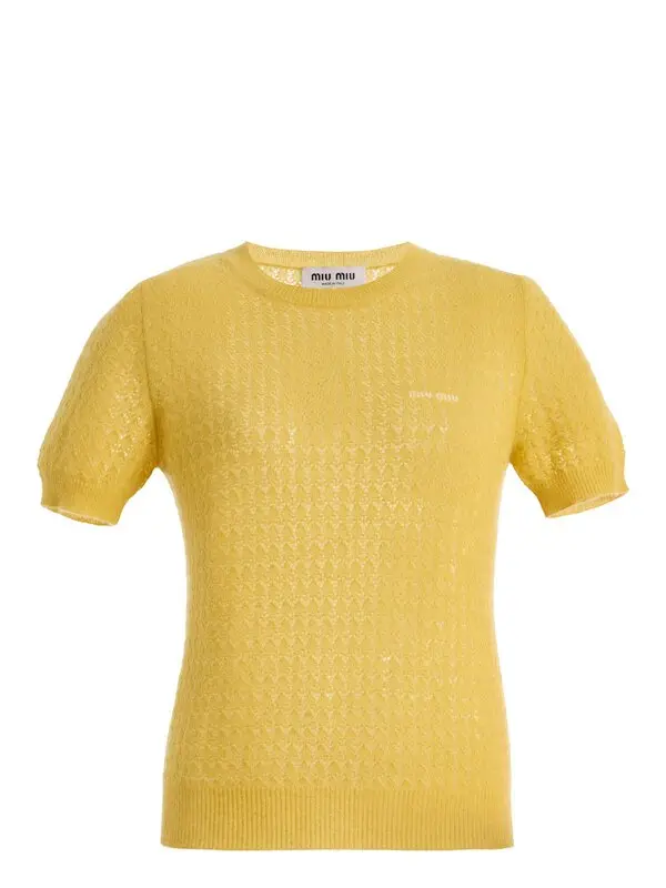 Miu Miu Cashmere-silk Top - Yellow