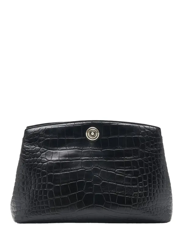 LIFFNER Croc-embossed Leather Clutch - Black