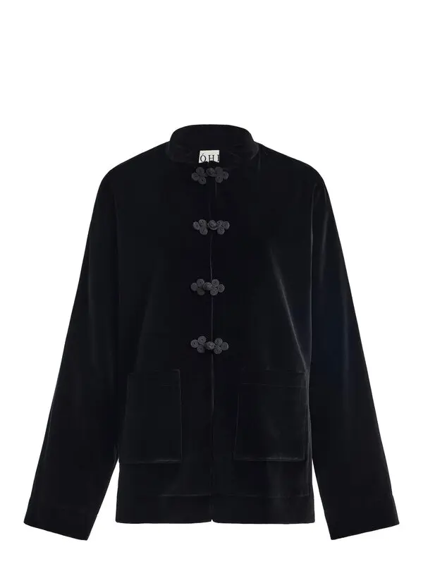 RÓHE Pankou Closure Velvet Jacket - Black