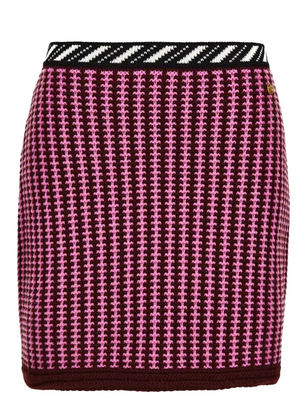 Versace Crochet Knit Mini Skirt - Pink