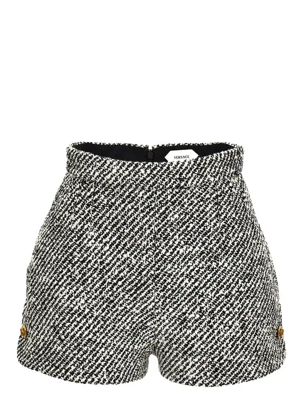 Versace Wool Boucle Mini Shorts - Black