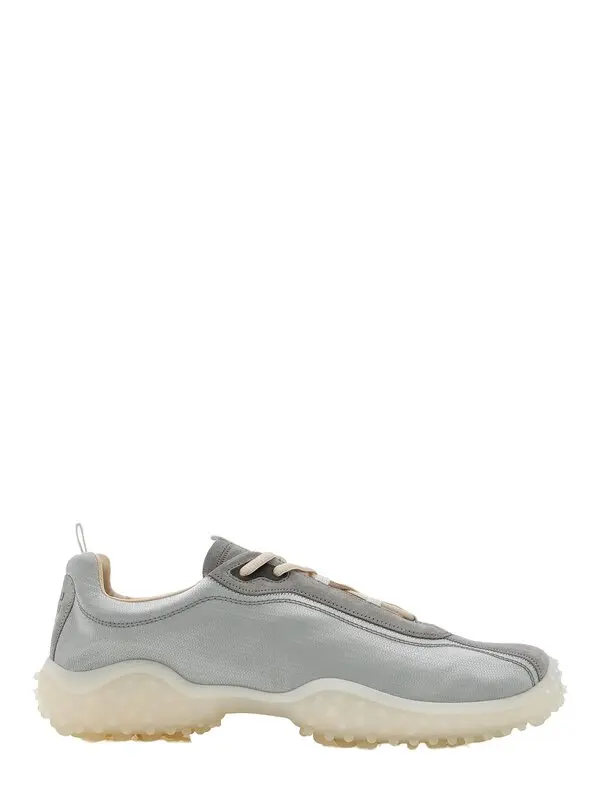 Miu Miu Bubble Nylon And Suede Sneakers - Silver