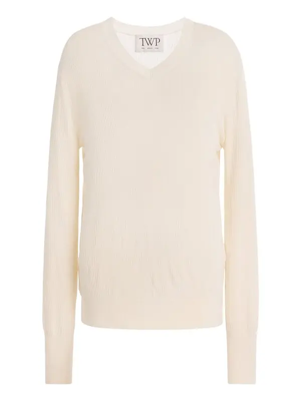 TWP Second Skin V-neck Sweater - Ivory