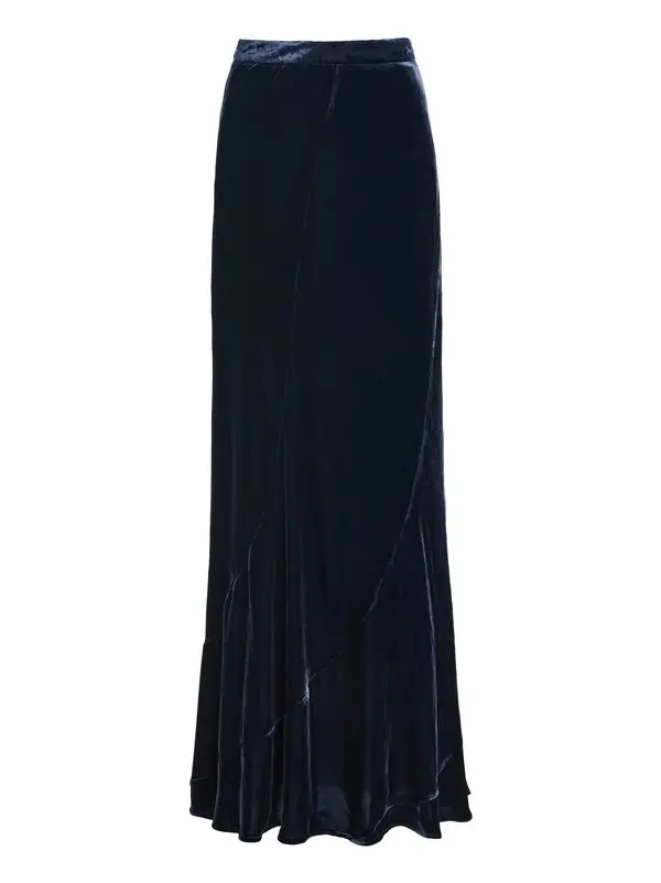 Cara Cara Samara Silk-blend Velvet Maxi Skirt - Navy