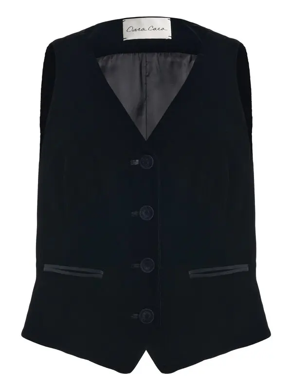 Cara Cara Victor Velvet Vest - Black