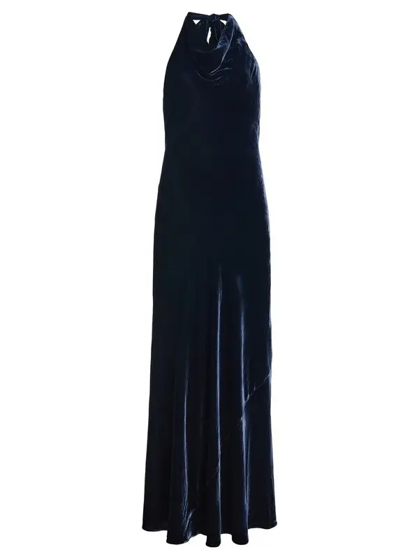 Cara Cara Genesis Silk-blend Velvet Gown - Navy