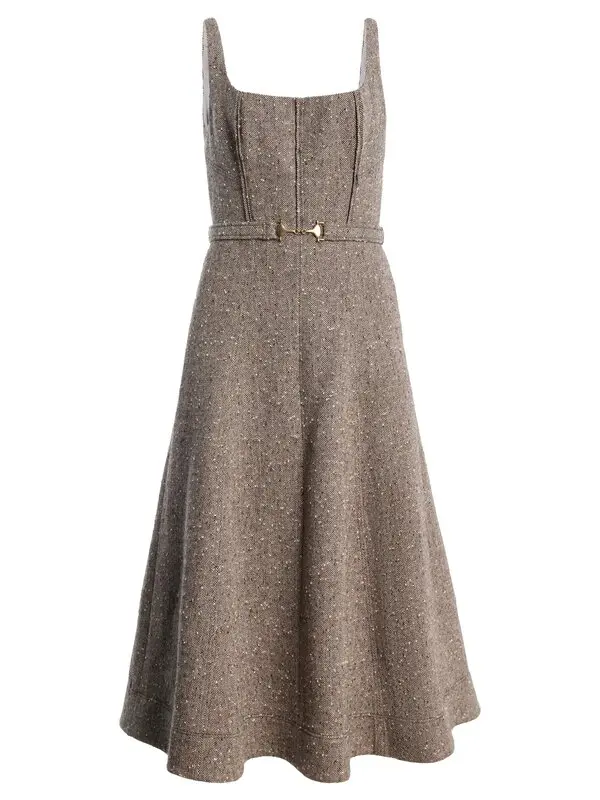 Cara Cara Dalia Midi Wool Dress - Brown