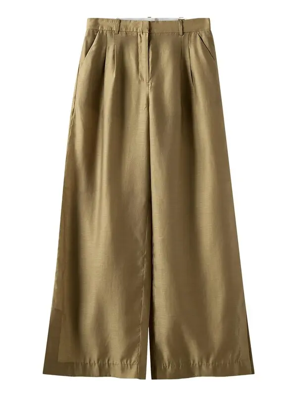 THE GARMENT Eleanor Wool-blend Pants - Olive