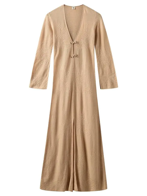 THE GARMENT Desire Cotton Button Maxi Dress - Tan