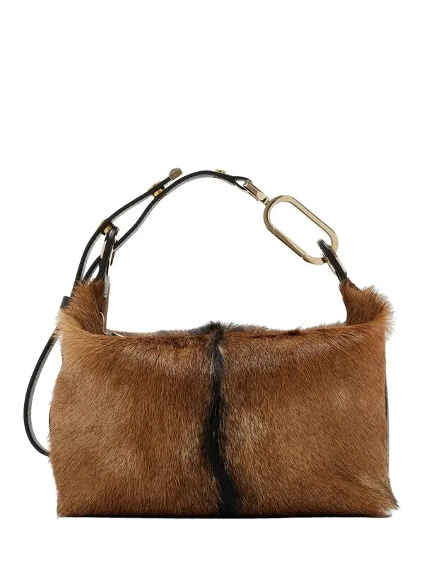 CHRISTIAN LOUBOUTIN Flo Pouch Goatskin Handbag - Brown