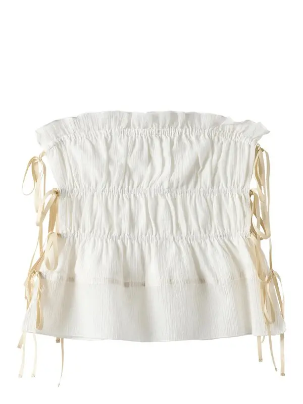 THE GARMENT Bali Cotton-blend Strapless Top - Ivory