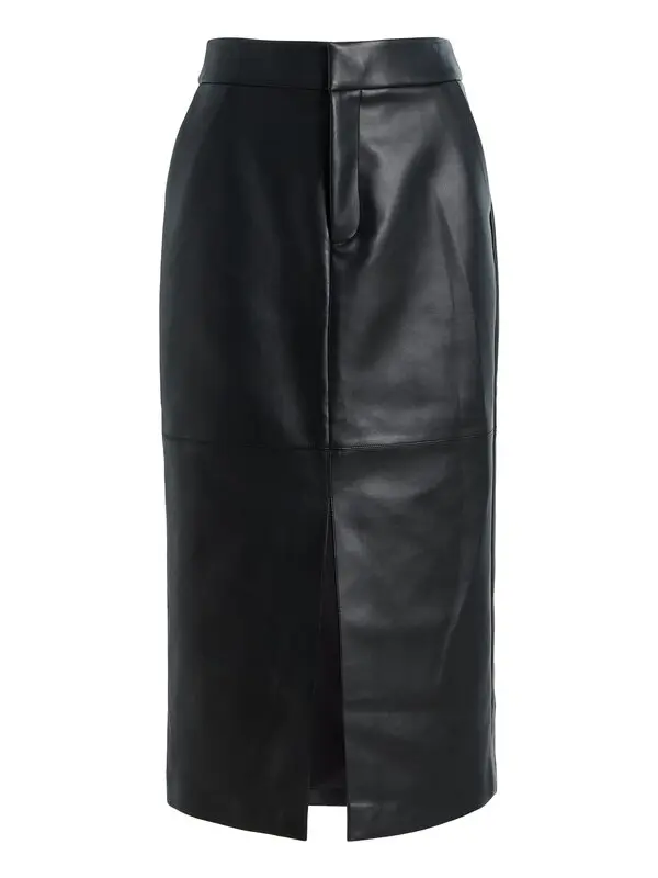 FAVORITE DAUGHTER The Vegan Leather Meyer Skirt - Black